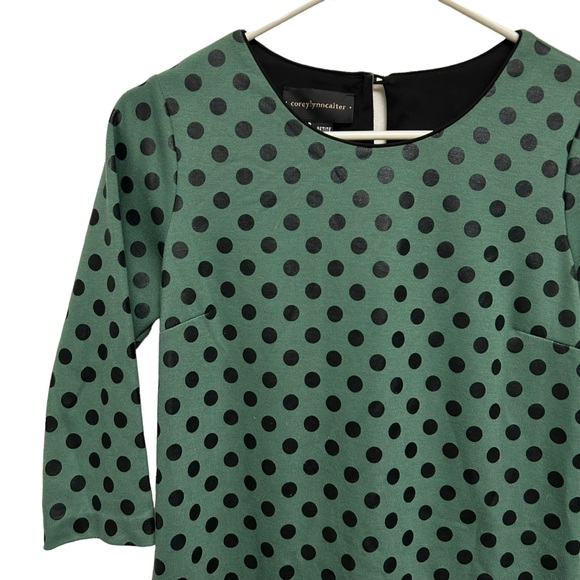 Corey Lynn Calter | Dresses | Corey Lynn Calter Petite Green Polka Dot ...